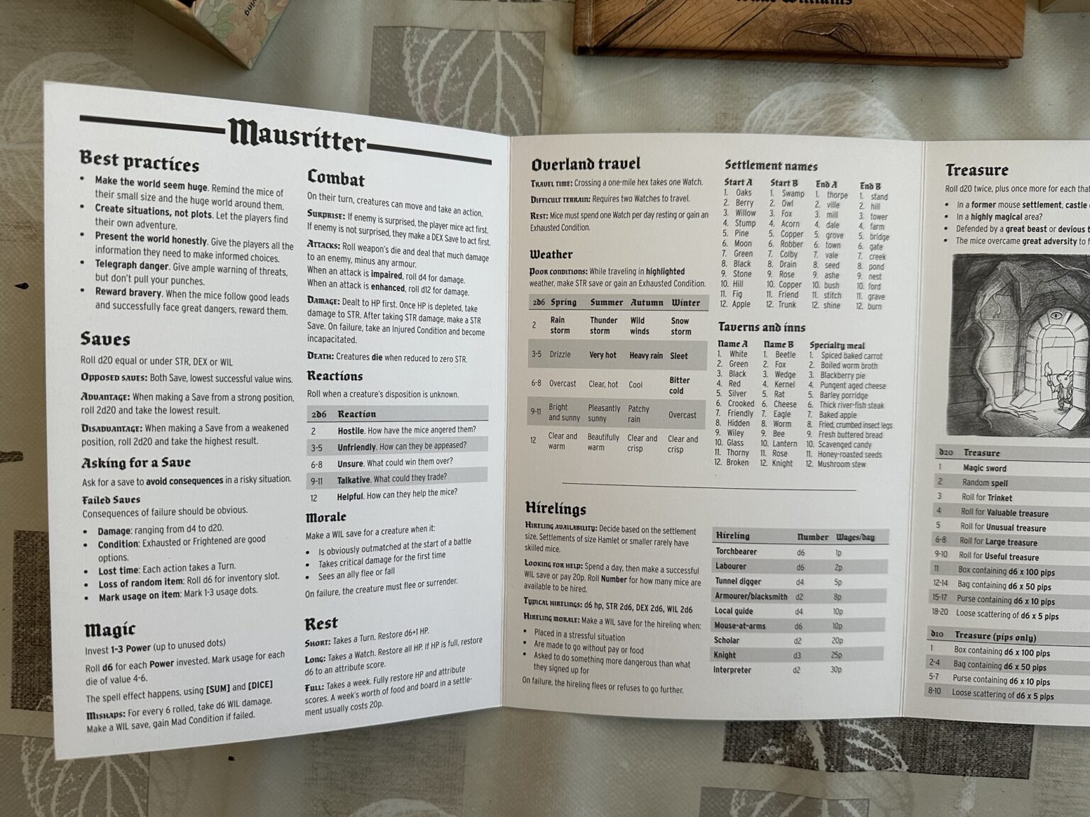 Some Notes on Mausritter – The Stochastic Game